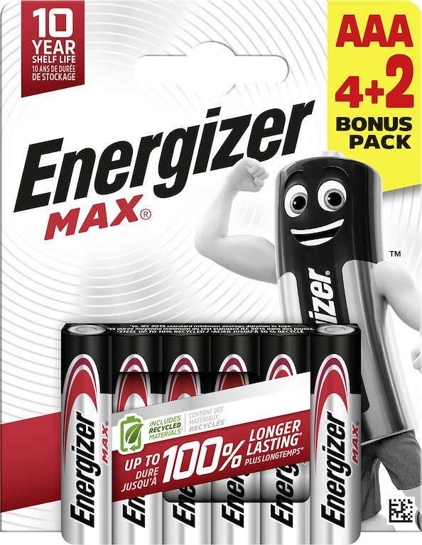 Energizer AAA baterija alkalna 1,5 V AAA (Micro) pak. 6 kom.