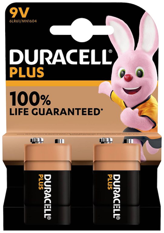 Duracell 9 V blok baterija alkalna pak. 2 kom.