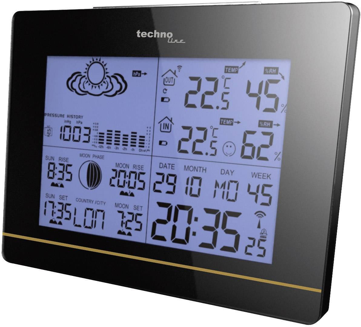 Techno Line WS 6750 digitalna bežična meteorološka stanica domet 50 m do 3 senzora spolja -20 – +60 °C