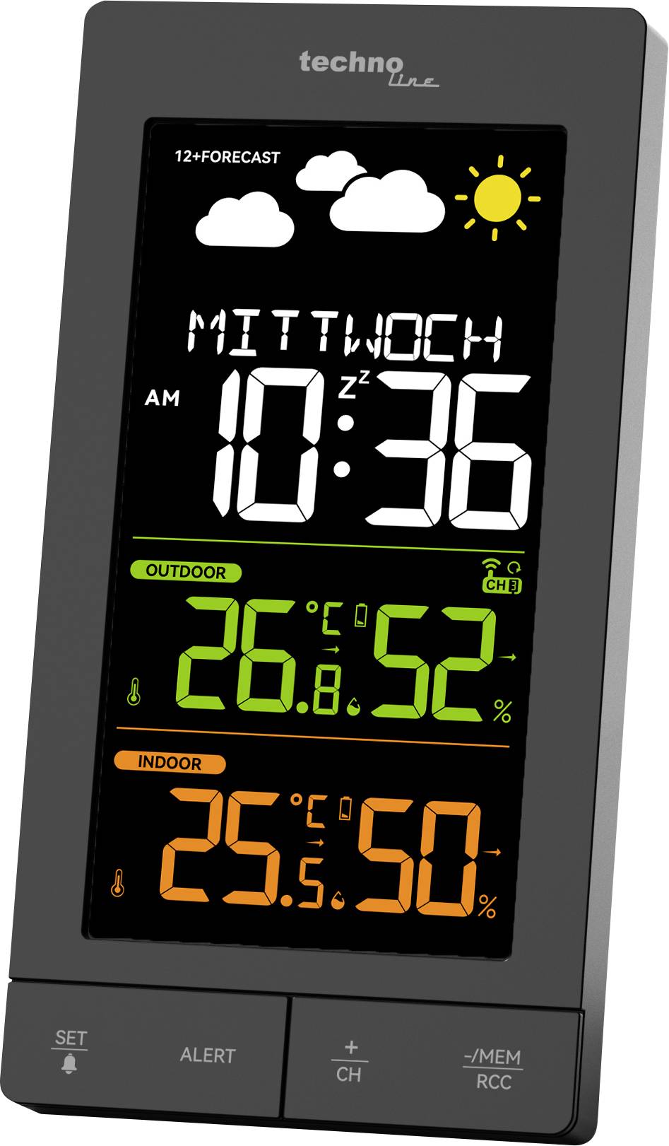 Techno Line WS6458 digitalna bežična meteorološka stanica do 3 senzora spolja od -40,0 °C do 60,0 °C