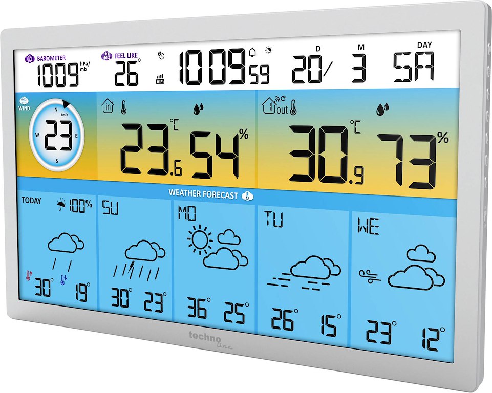 Techno Line WD2500 digitalna bežična meteorološka stanica domet 60 m do 3 senzora