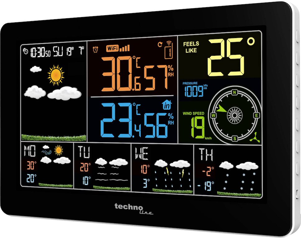 Techno Line WD2700 WiFi meteorološka stanica domet 60 m do 3 senzora spolja od -30,0 °C do 70,0 °C