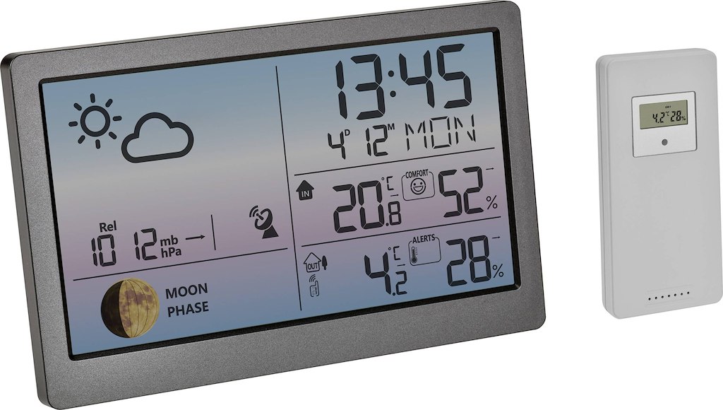 TFA Dostmann 35.1169.10 digitalna bežična meteorološka stanica domet 30 m do 3 senzora