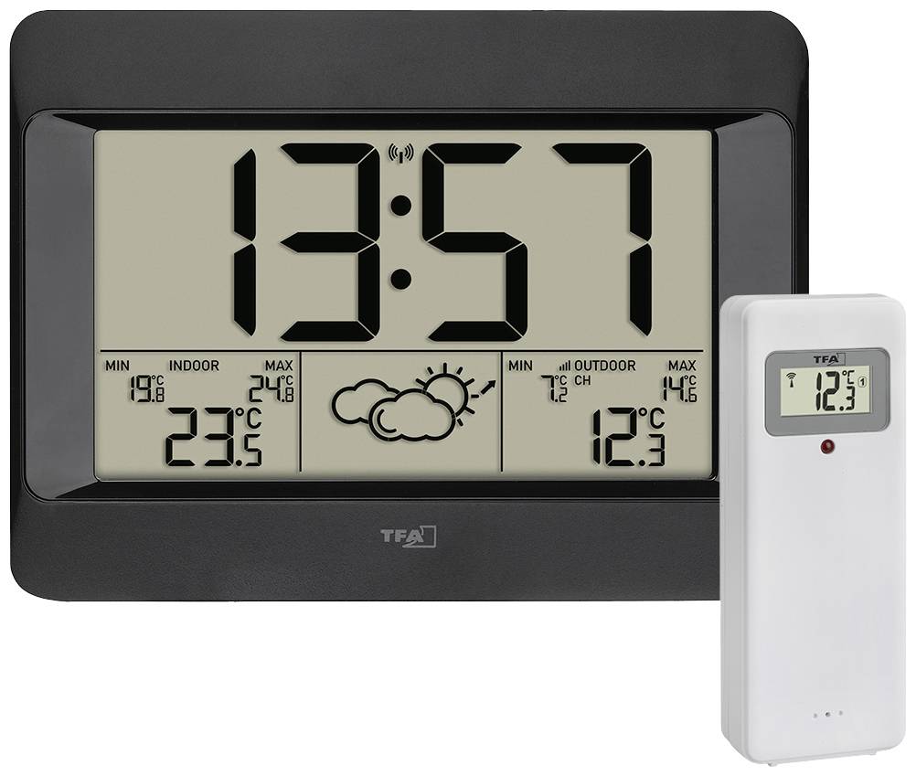 TFA Dostmann 35.1163.01 digitalna bežična meteorološka stanica domet 100 m do 3 senzora