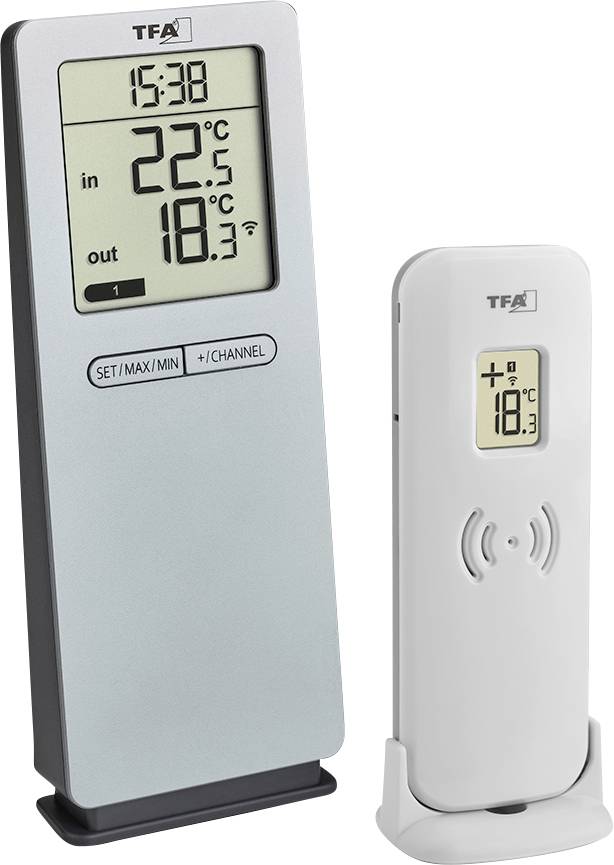 TFA Dostmann 30.3071.54 bežični digitalni termometar domet 100 m do 3 senzora spolja od -40 do +60 °C °C