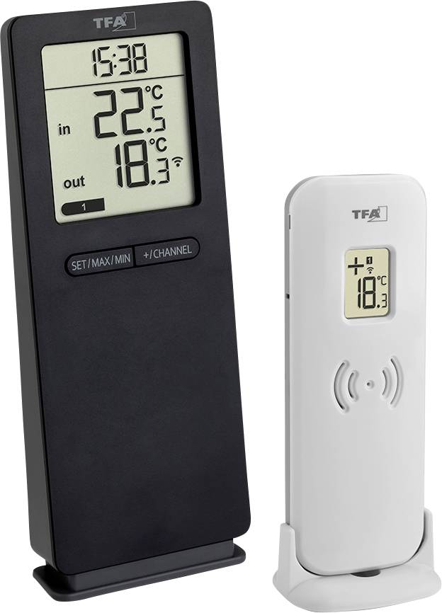 TFA Dostmann 30.3071.01 bežični digitalni termometar domet 100 m do 3 senzora spolja od -40 do +60 °C °C