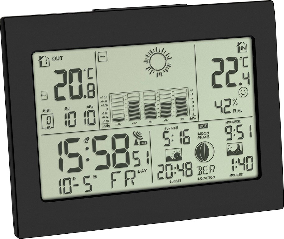 TFA Dostmann 35.1155.01 digitalna bežična meteorološka stanica domet 60 m do 3 senzora spolja -20, +60 °C