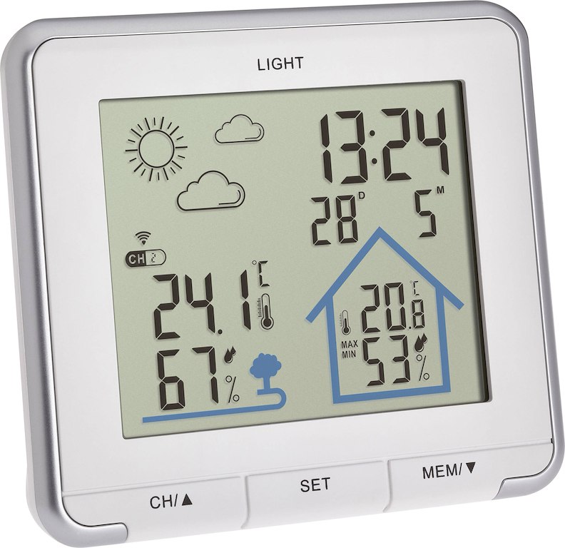 TFA Dostmann 35.1153.02 digitalna bežična meteorološka stanica domet 60 m do 3 senzora