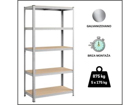 EPRO Metalna montažna polica Standard 180x100x40cm, metal-drvo, 875kg (5x175kg)
