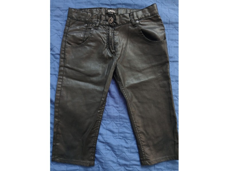 DKNY original crne sjajne pantalone do kolena, 10