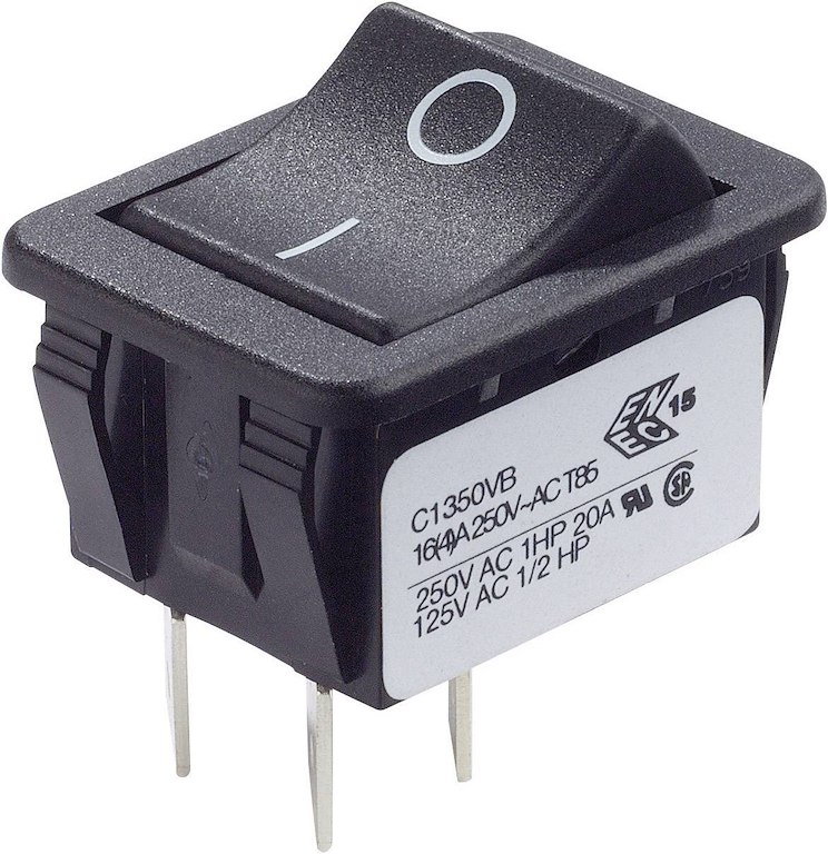 Arcolectric (Bulgin Ltd.) C1350VBAAF njihajući taster (klackalica) crna 250 V/AC