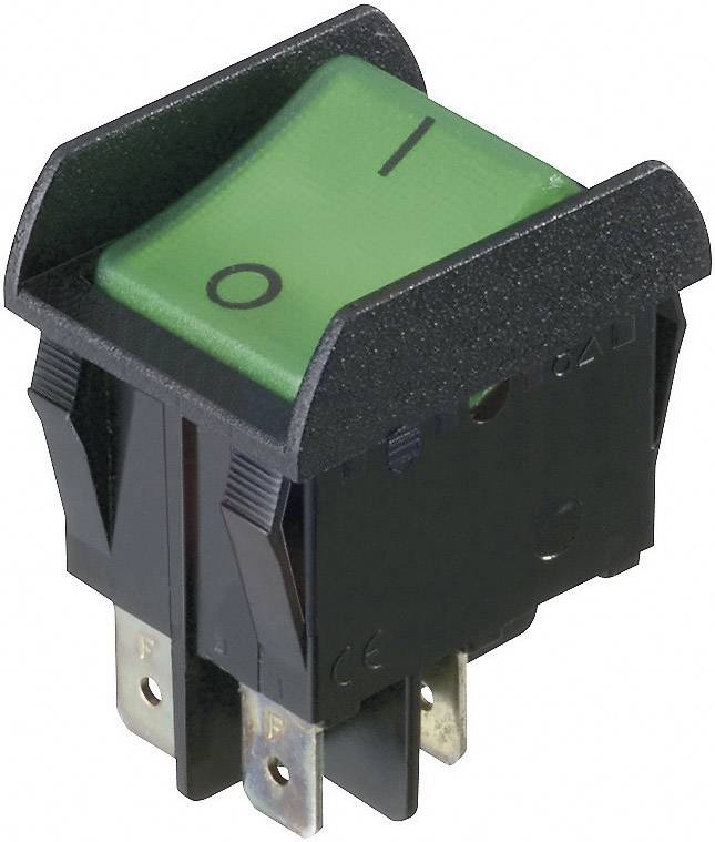 InterBär tinjalica njihajući taster (klackalica) crna, zelena 250 V/AC