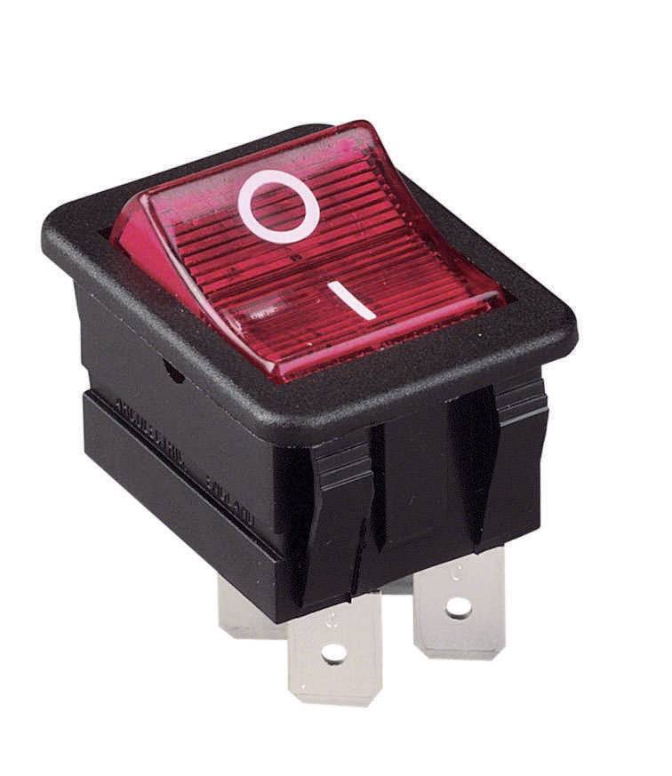 Arcolectric (Bulgin Ltd.) tinjalica njihajući taster (klackalica) crna, crvena 230 V/AC