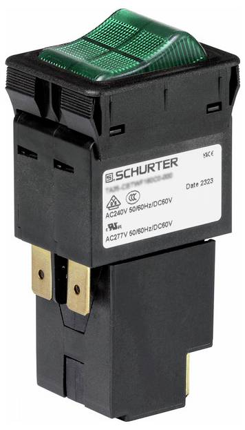 Schurter tinjalica zaštitni prekidač crna, zelena (transparentna) 240 V/AC, 60 V/DC