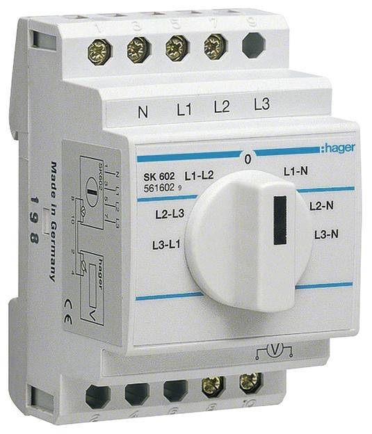 Hager SK602 preklopnik za voltmetar 20 A