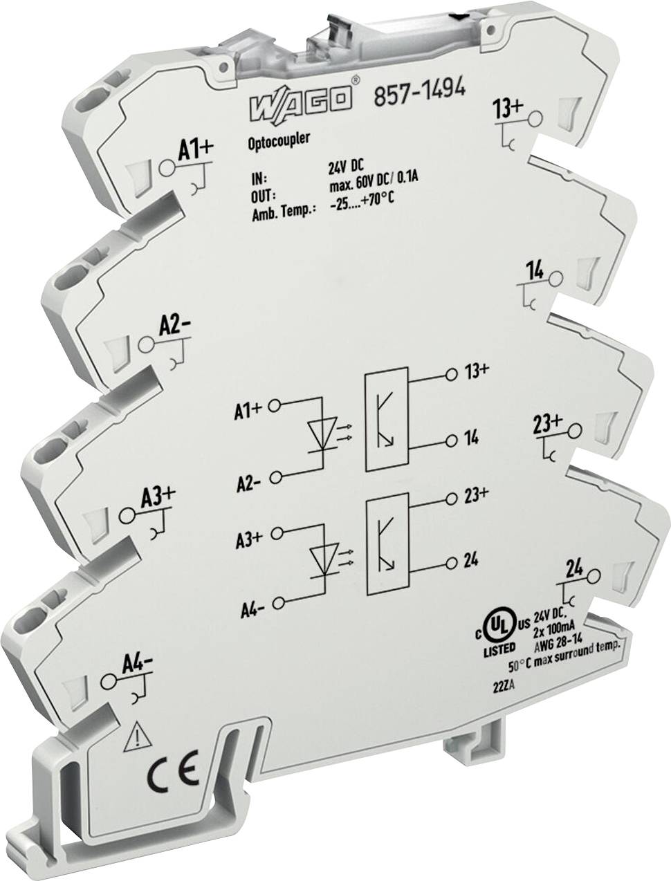 WAGO 857-1494 optokapler relej 0.1 A 60 V/DC