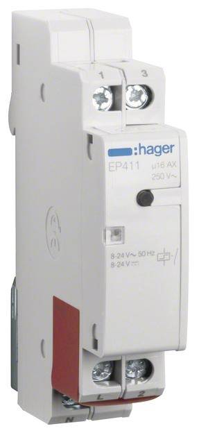 Hager Impulsni relej EP411 16 A 24 V AC 24 V DC 1 NO kontakt