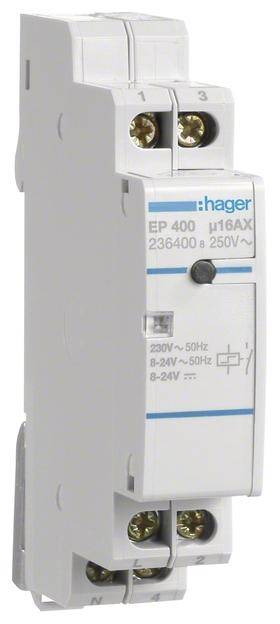 Hager Impulsni relej EP400 16 A 230 V AC 24 V AC 24 V DC 1 NO kontakt