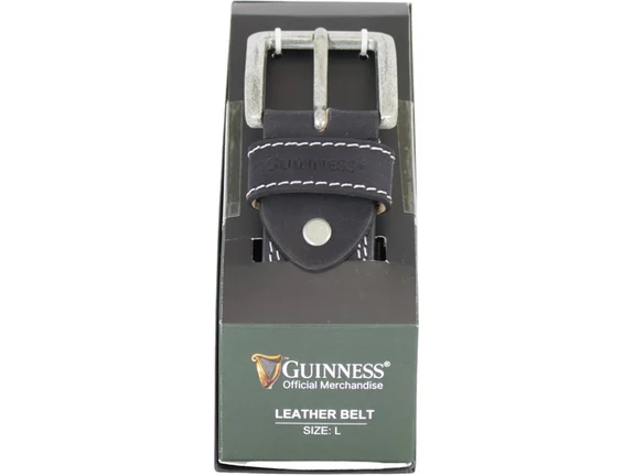 Guinness Muški kožni kaiš sa belim koncem u poklon kutiji BT01