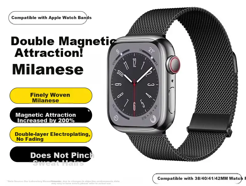 Stiger Zamenska narukvica za pametni sat za Apple Watch, Crna