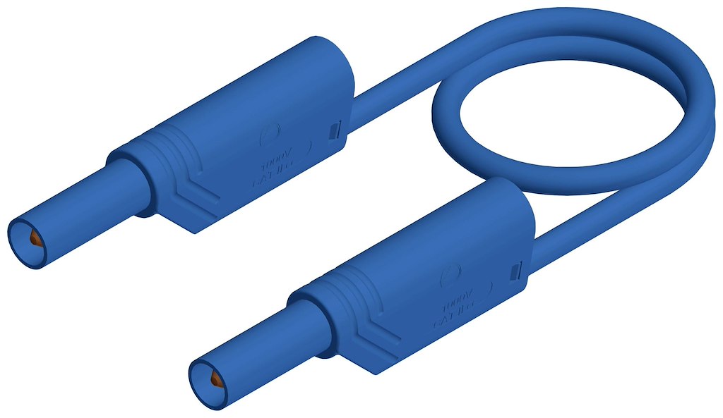 Hirschmann 2x bezbednosni merni kabl CAT II 1000 V, CAT III 600 V 32 A 2,00 m plava
