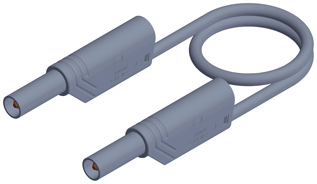 Hirschmann 2x bezbednosni merni kabl CAT II 1000 V, CAT III 600 V 32 A 1,00 m siva