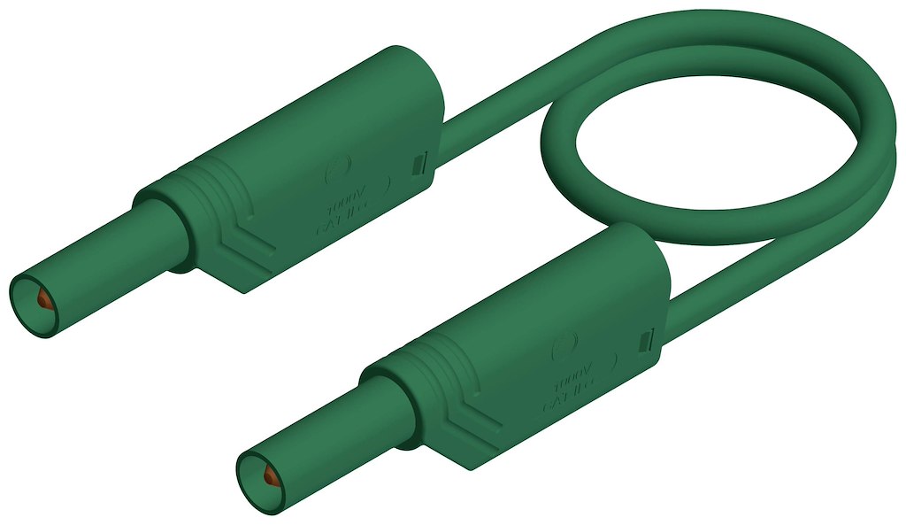 Hirschmann 2x bezbednosni merni kabl CAT II 1000 V, CAT III 600 V 32 A 0,50 m zelena
