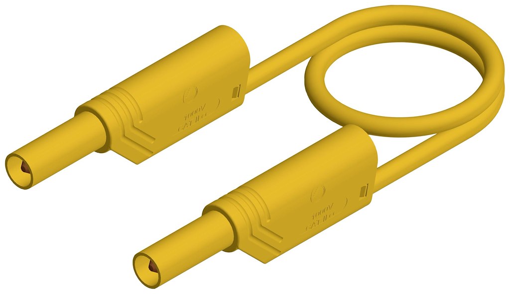 Hirschmann 2x bezbednosni merni kabl CAT II 1000 V, CAT III 600 V 16 A 2,00 m žuta