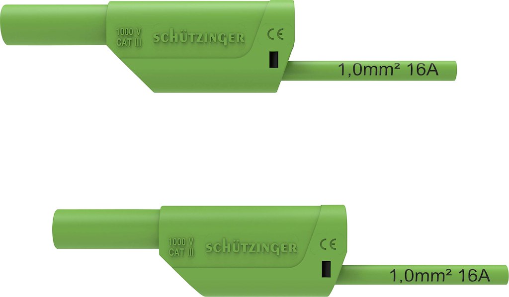 Schützinger bezbednosni merni kabl CAT III 1000 V 16 A 50,00 cm zelena
