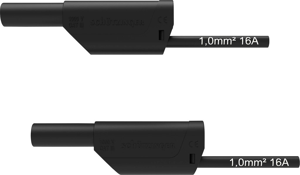 Schützinger bezbednosni merni kabl CAT III 1000 V 16 A 200,00 cm crna