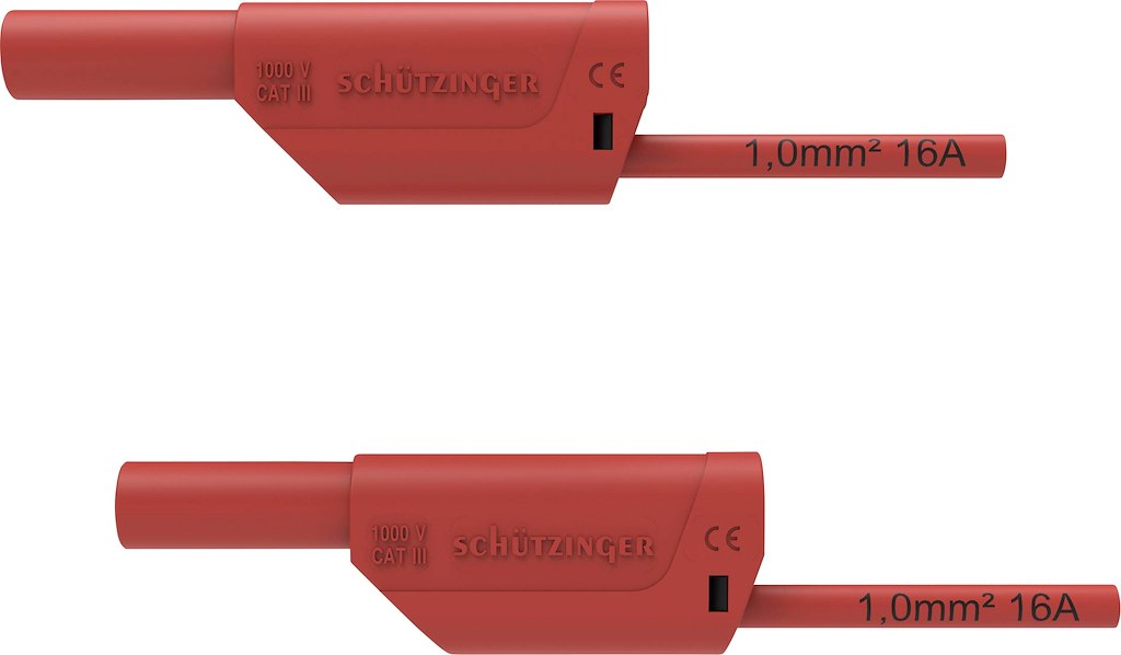 Schützinger bezbednosni merni kabl CAT III 1000 V 16 A 100,00 cm crvena