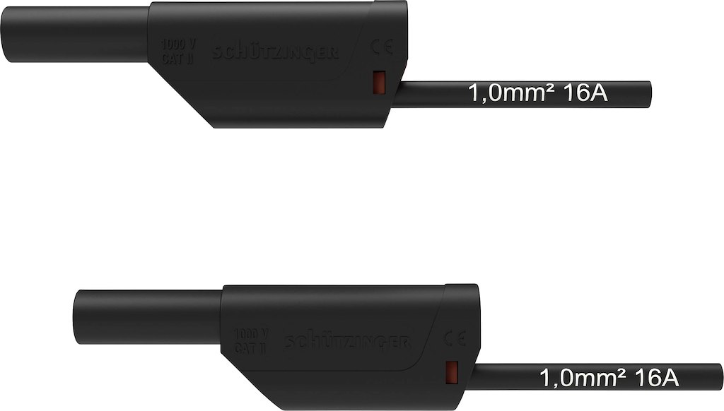Schützinger bezbednosni merni kabl CAT II 1000 V 16 A 50,00 cm crna