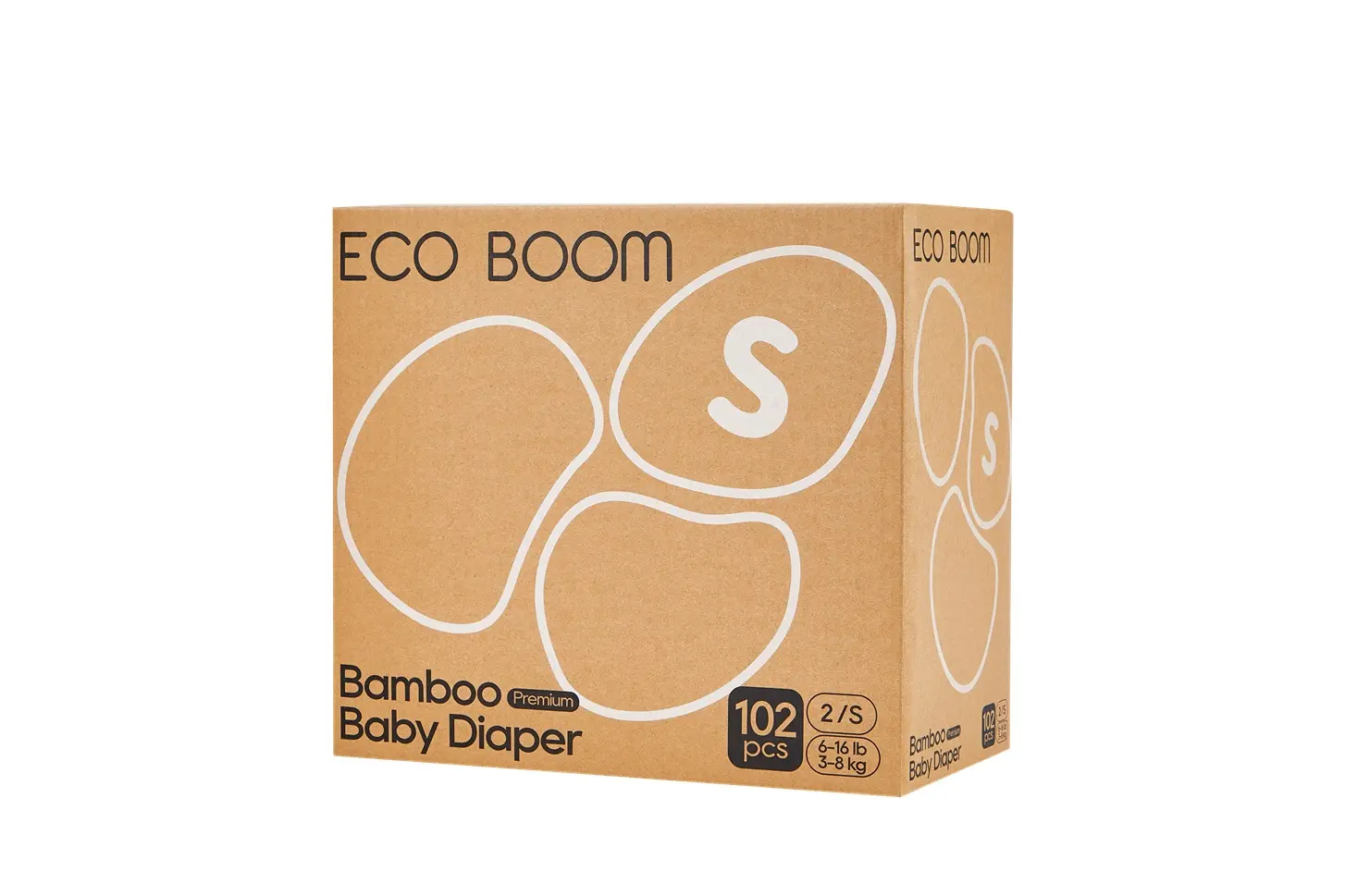 ECO BOOM PURE premium biorazgradive pelene za bebe veličina S (od 3-8kg) 102 kom