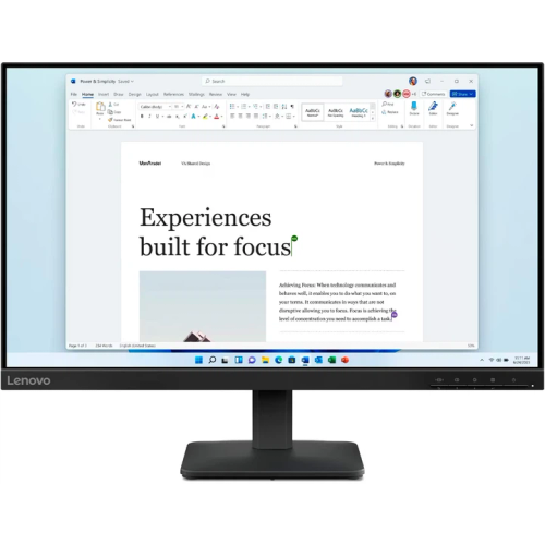 Lenovo L24-4e monitor 23.8" FHD IPS 100Hz, Raven Black