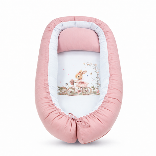 Jastuk gnezdo za bebe Zeka roze 74x44 cm