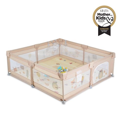 Moni GameZone ogradica za igru 200 × 150 cm sa 60 loptica – bež