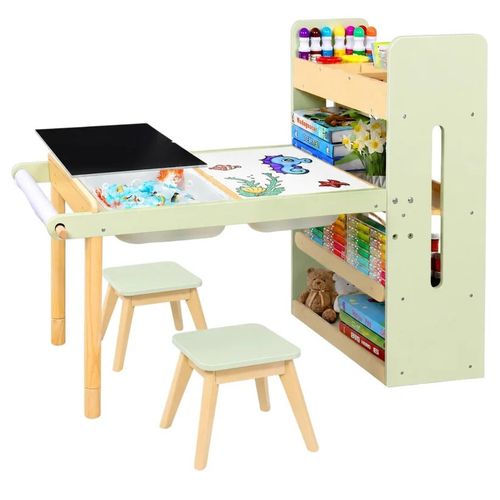 Kinder Home dečiji aktivni sto 3 u 1 sa 2 stolice i senzornim posudama 102x50,5x80 cm