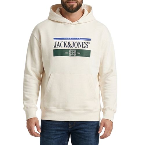 Jack & Jones dukserica Fusion sa kapuljačom za muškarce, krem