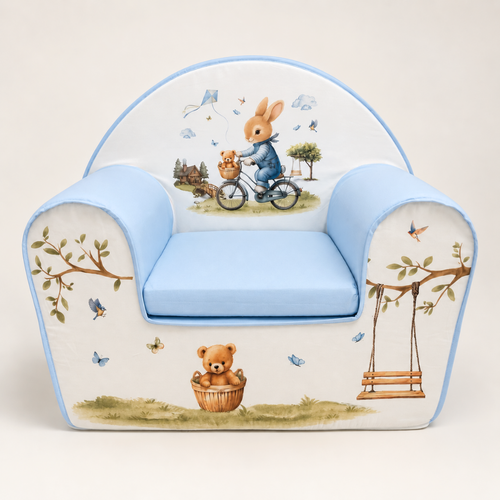 Foteljica za decu Zeka plava 48x48x36 cm