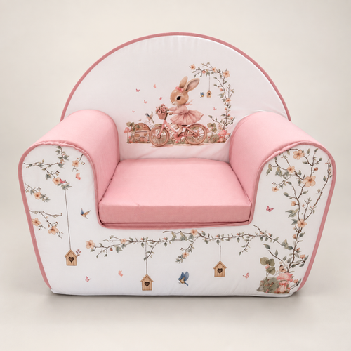 Foteljica za decu Zeka roze 48x48x36 cm