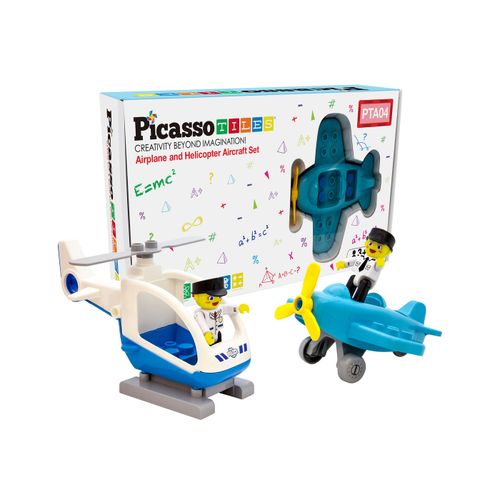 PicassoTiles magnetni set avion i helikopter sa 2 figure