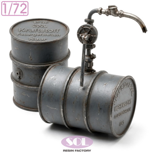 NEW! SOLMODEL MM1078 German WWII 200L Fuel Drum (10 pcs / 3D-Printed)
