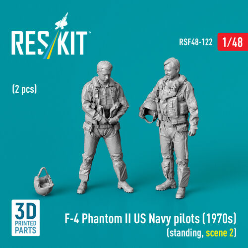 NEW! RES/KIT F48-0122 F-4 Phantom II US Navy Pilots (1970s) - Standing Scene 2 (2 Figures / 3D-Printed)