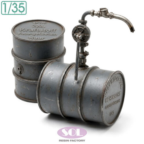 NEW! SOLMODEL MM1076 German WWII 200L Fuel Drum (4 pcs / 3D-Printed)