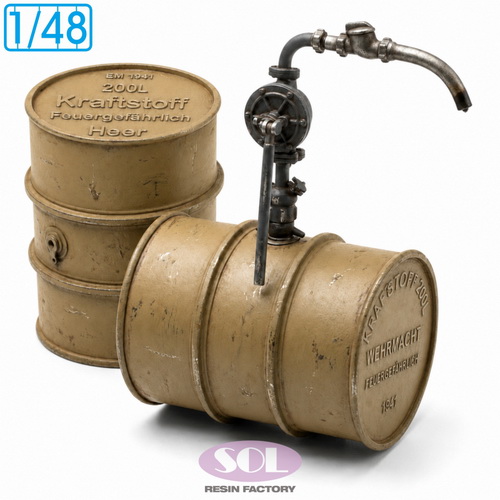 NEW! SOLMODEL MM1077 German WWII 200L Fuel Drum (8 pcs / 3D-Printed)