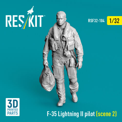 NEW! RES/KIT F32-0104 Lockheed Martin F-35 Lightning II - Pilot Scene 2 (1 Figure / 3D-Printed)
