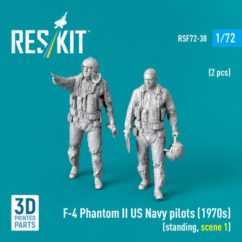 NEW! RES/KIT F72-0038 F-4 Phantom II US Navy Pilots (1970s) - Standing Scene 1 (2 Figures / 3D-Printed)