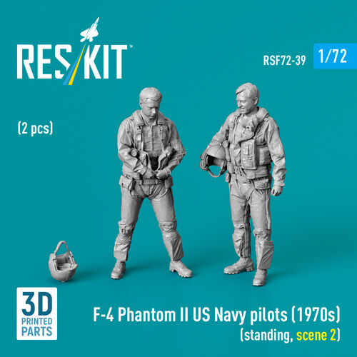 NEW! RES/KIT F72-0039 F-4 Phantom II US Navy Pilots (1970s) - Standing Scene 2 (2 Figures / 3D-Printed)