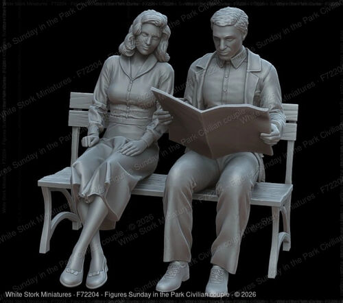 NEW! White Stork Miniatures F72204 Sunday in The Park - Civilian Couple (2 Figures / 3D-Printed)