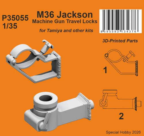 NEW! CMK P35055 M36 Jackson - Machine Gun Travel Locks (3D-Printed)